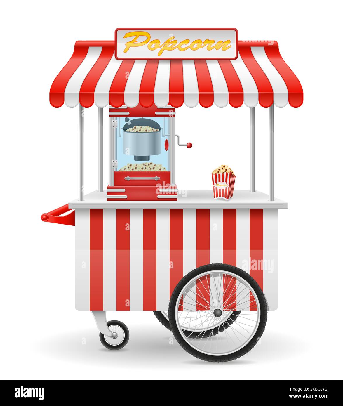 popcorn making machine sweet snack vector illustration isolated on ...