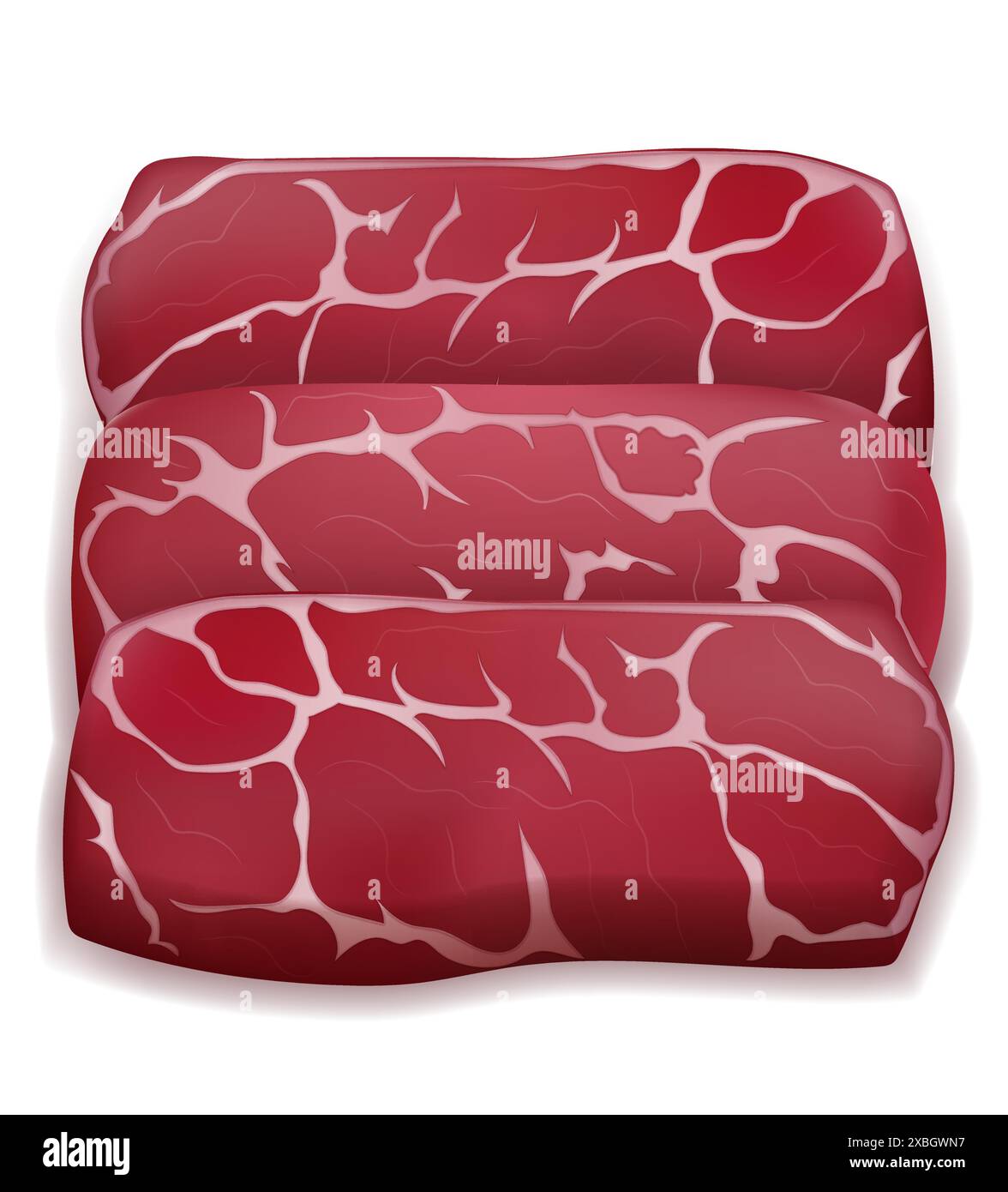 raw piece of meat cut into steaks vector illustration isolated on white ...