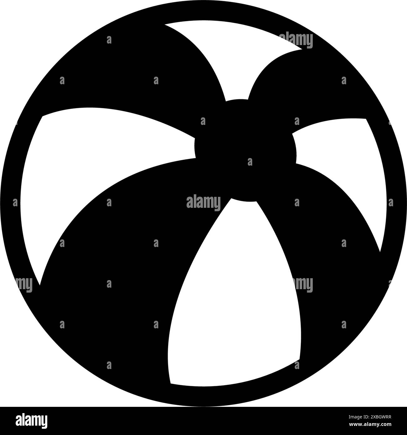 A simple yet striking silhouette of a beach ball against a bright ...