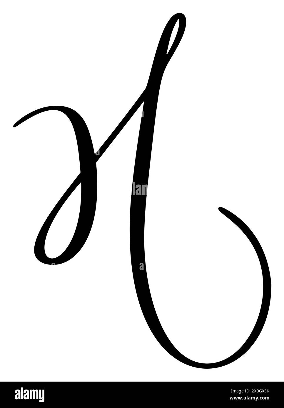Vector calligraphy hand drawn letter H logo. Script font. Handwritten ...