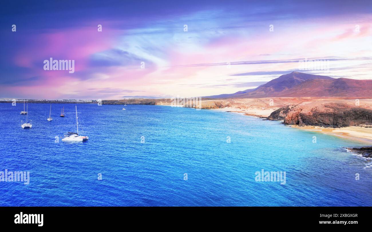 Lanzarote coastal panorama hi-res stock photography and images - Alamy