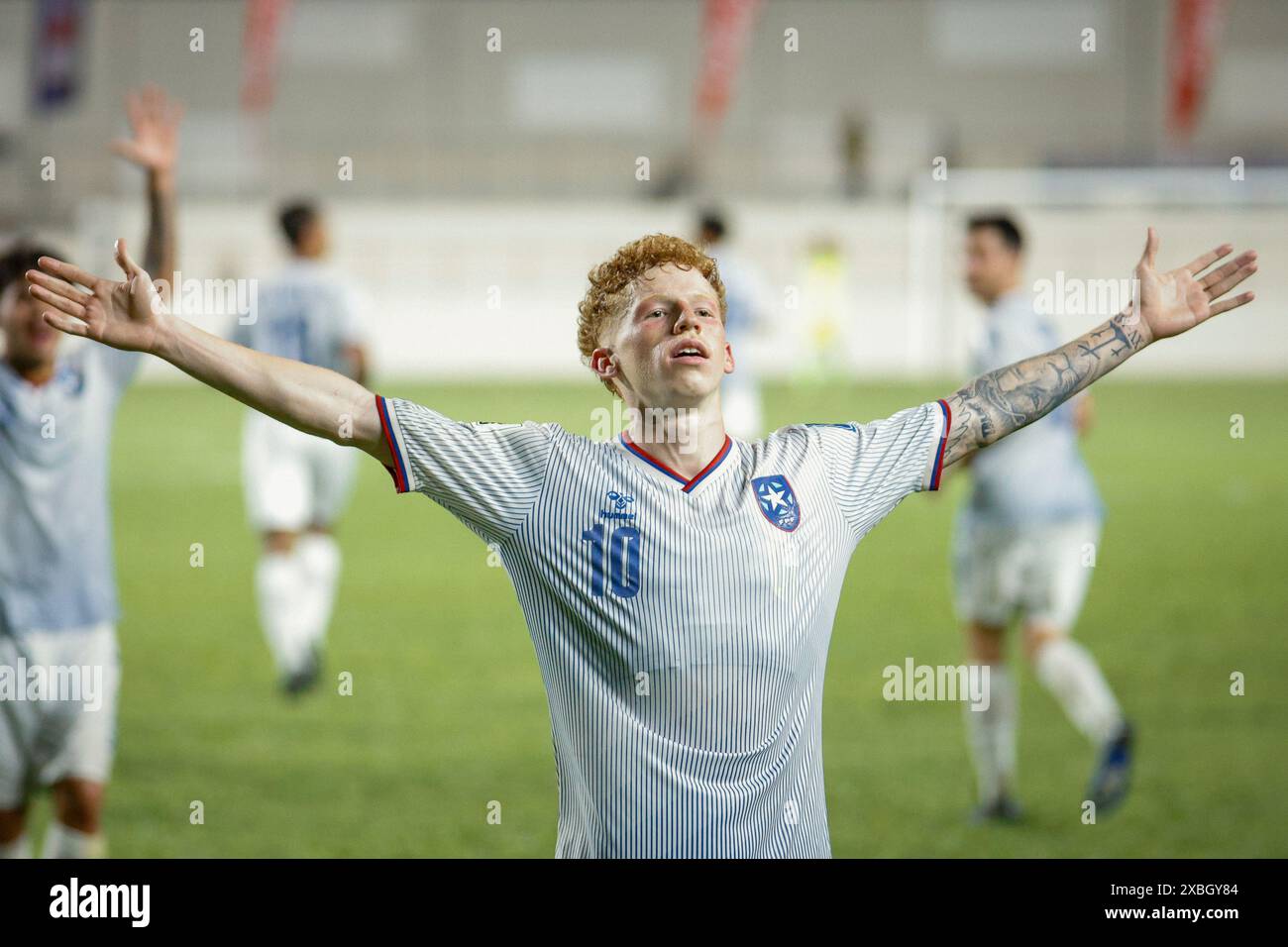 Puerto Rico striker Jeremy De León celebrated the goal the 2026 FIFA ...