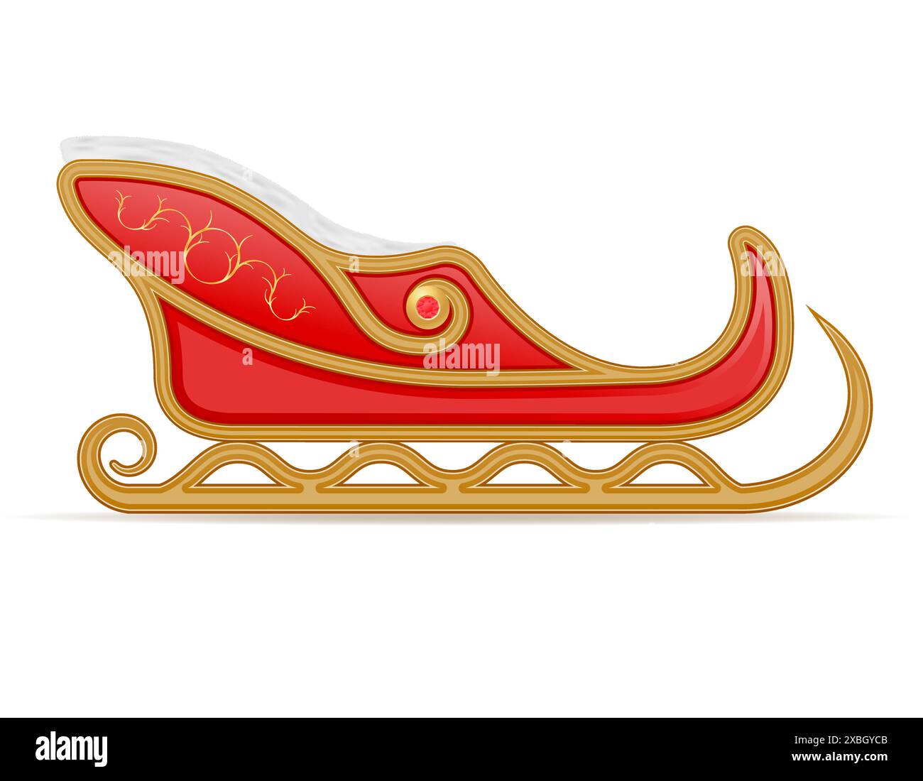 christmas winter santa sleigh vector illustration isolated on white ...