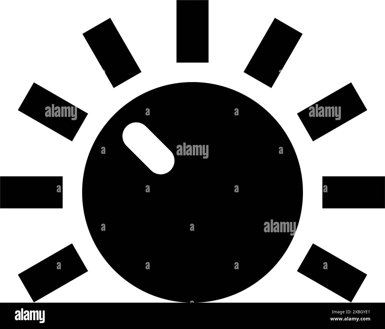 Black icon of a regulator knob with divisions, indicating levels of ...