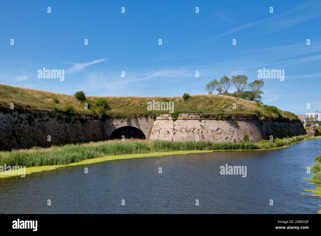 The fortified walls of the Citadel of Calais, a fortress that was ...