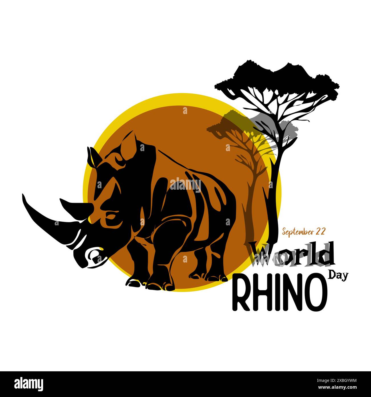 World Rhino Day. Vector illustration for world rhino day. Poster ...