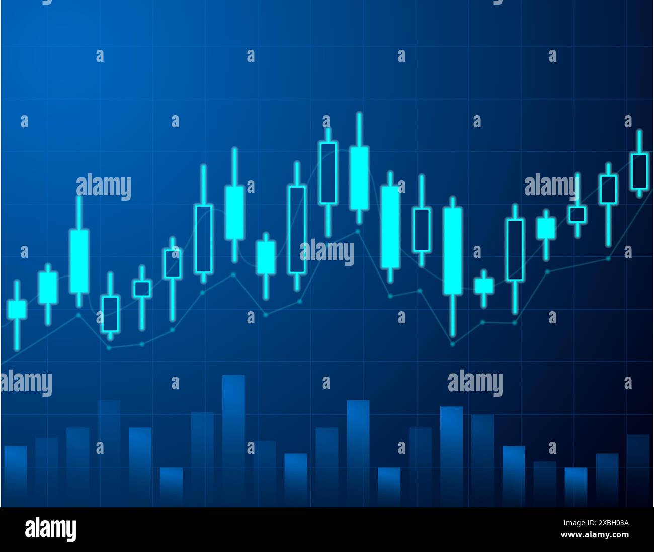 stock trading japanese candlesticks trading chart vector illustration ...