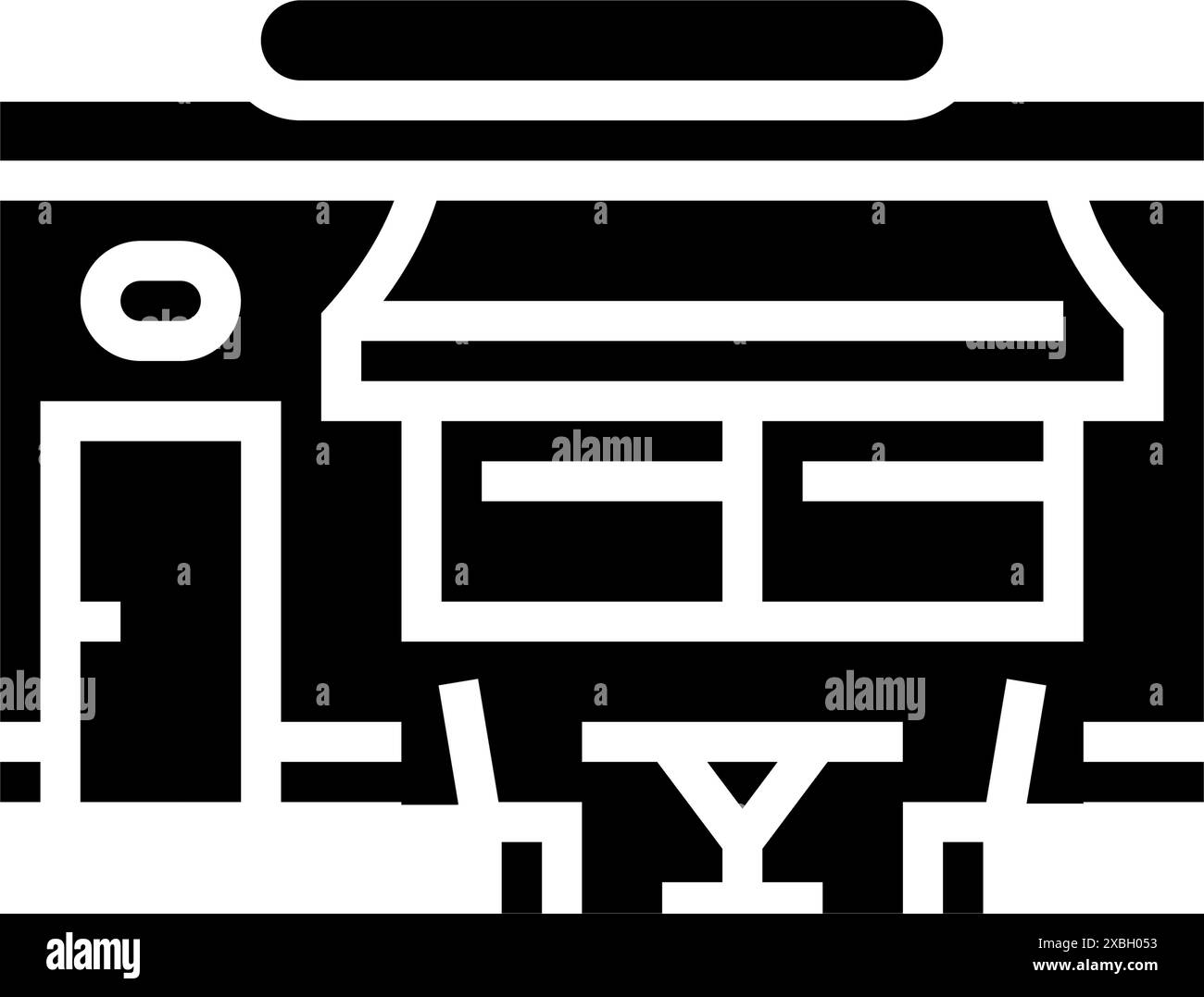 sidewalk street food cafe glyph icon vector illustration Stock Vector ...