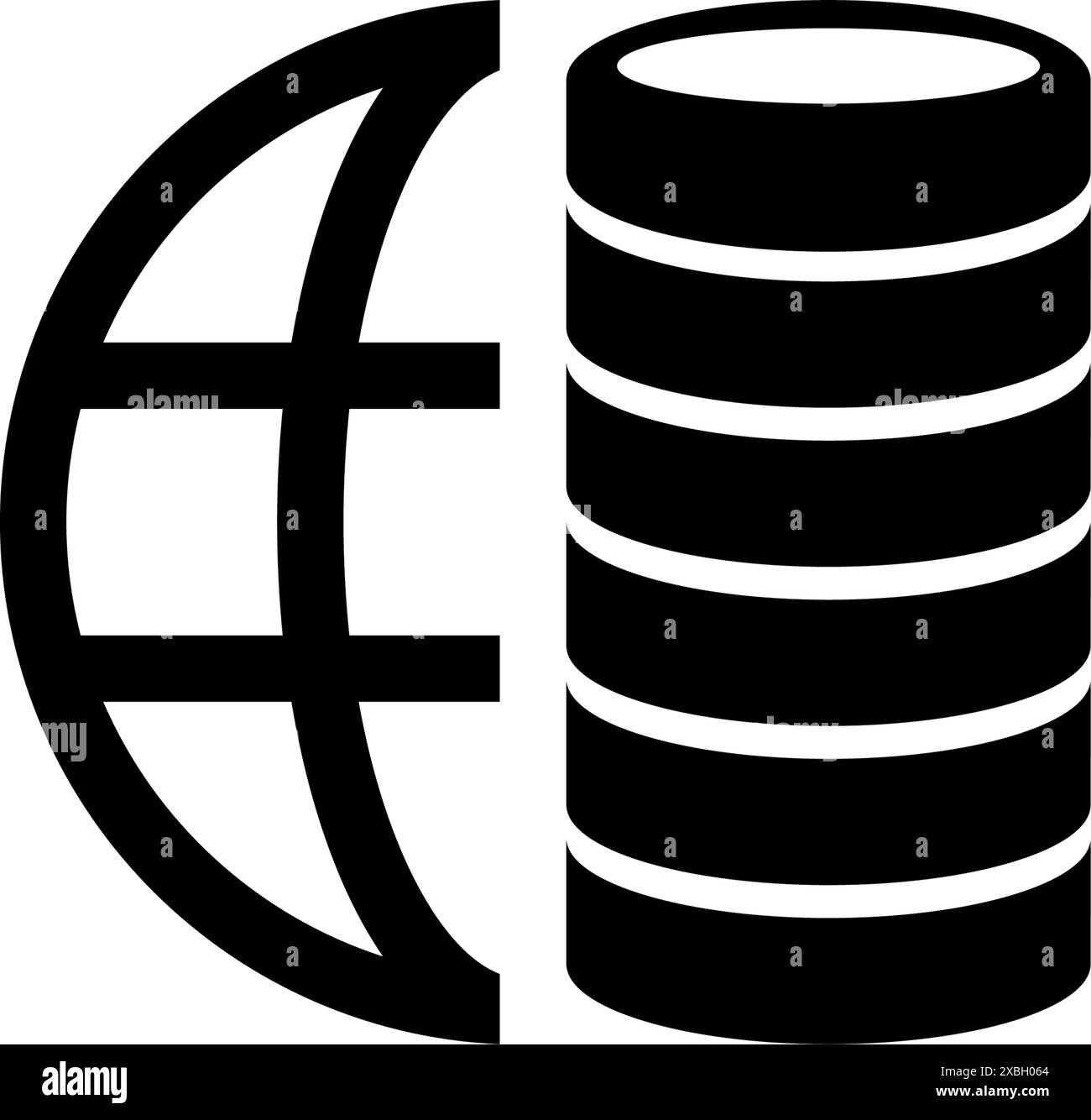 Black vector icon illustrating global finance with a globe and coin ...