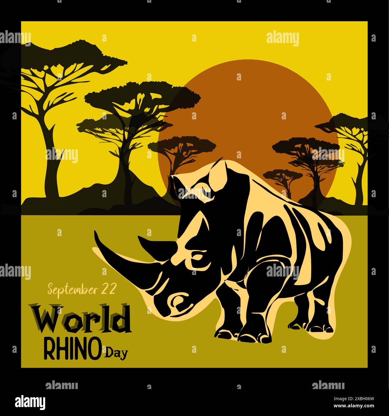 World Rhino Day. Vector illustration for world rhino day. Poster ...