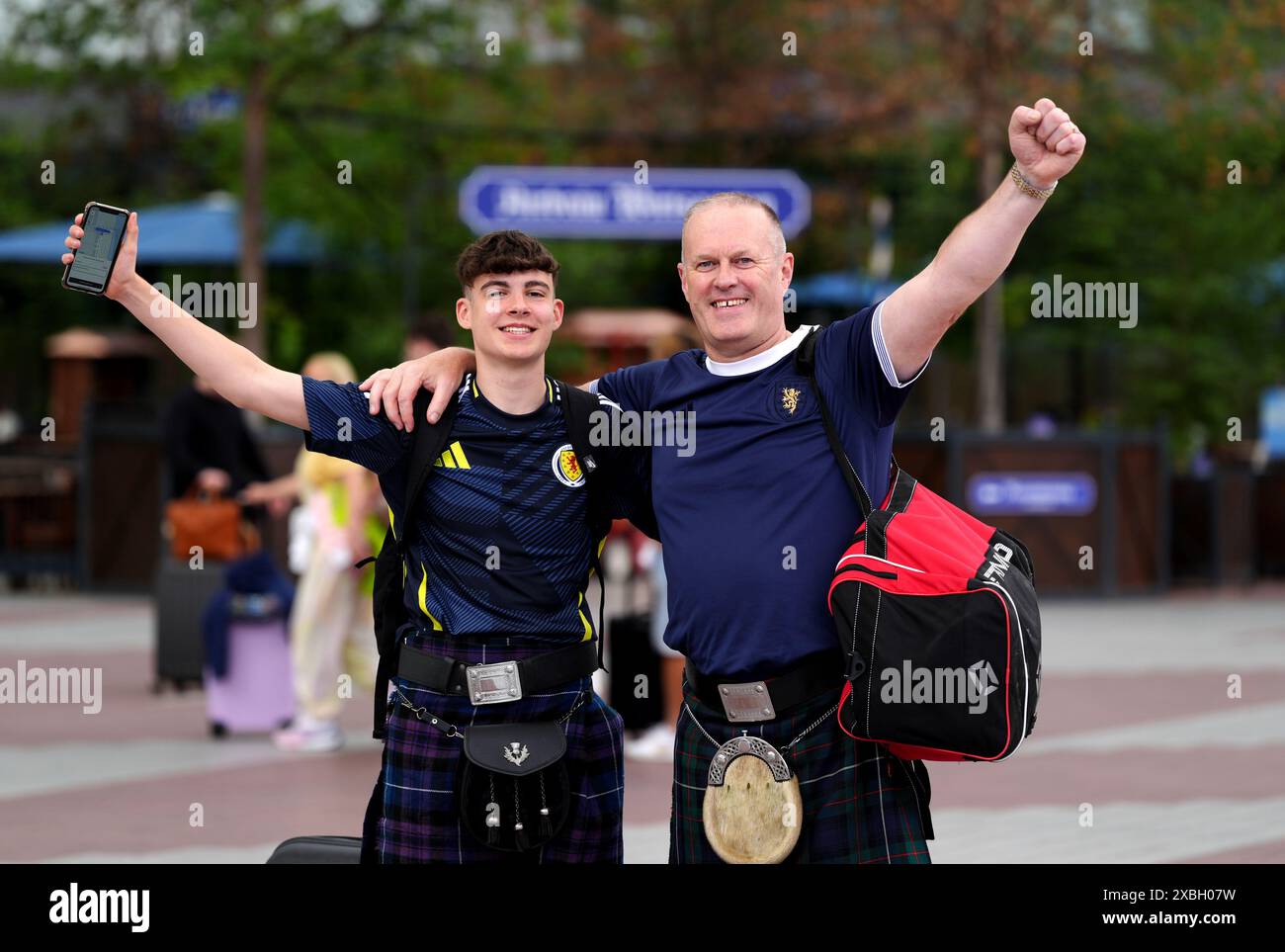 Scotland fans outside Munich Airport. Germany will face Scotland in the ...