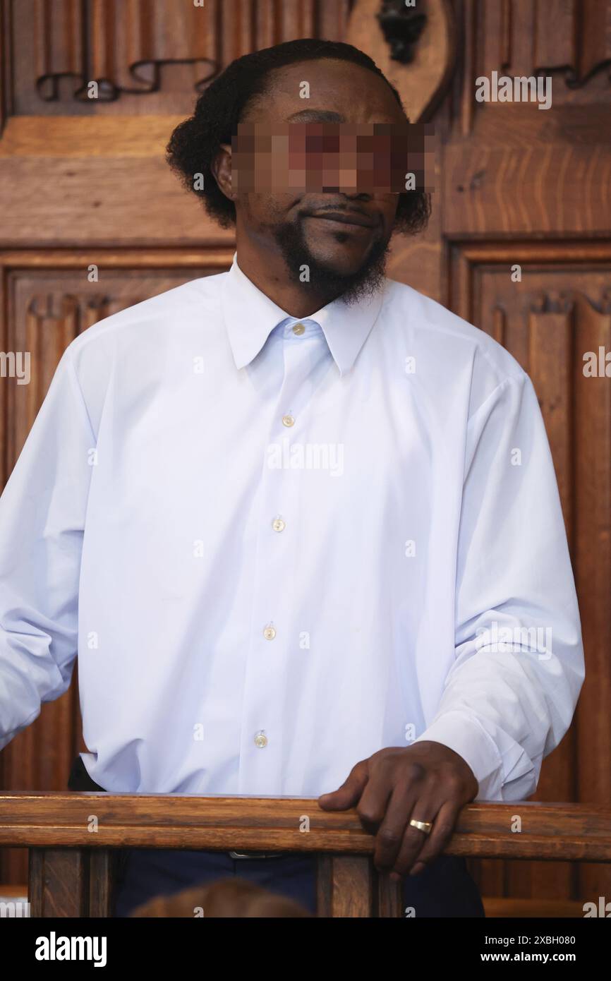 The accused Fabrice Luaza Mvuama pictured during the jury constitution ...