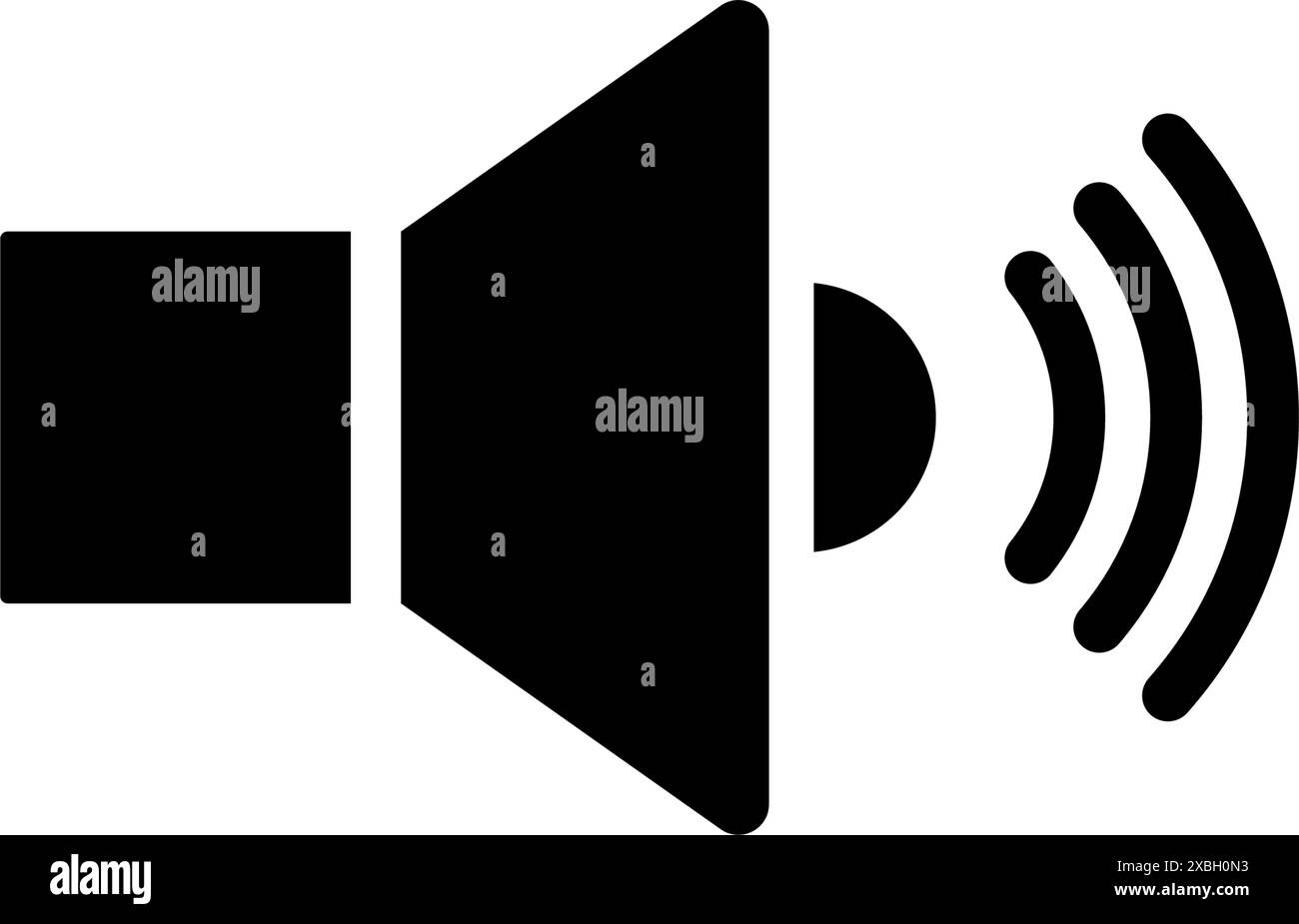 Black vector icon of a speaker with sound waves Stock Vector Image ...