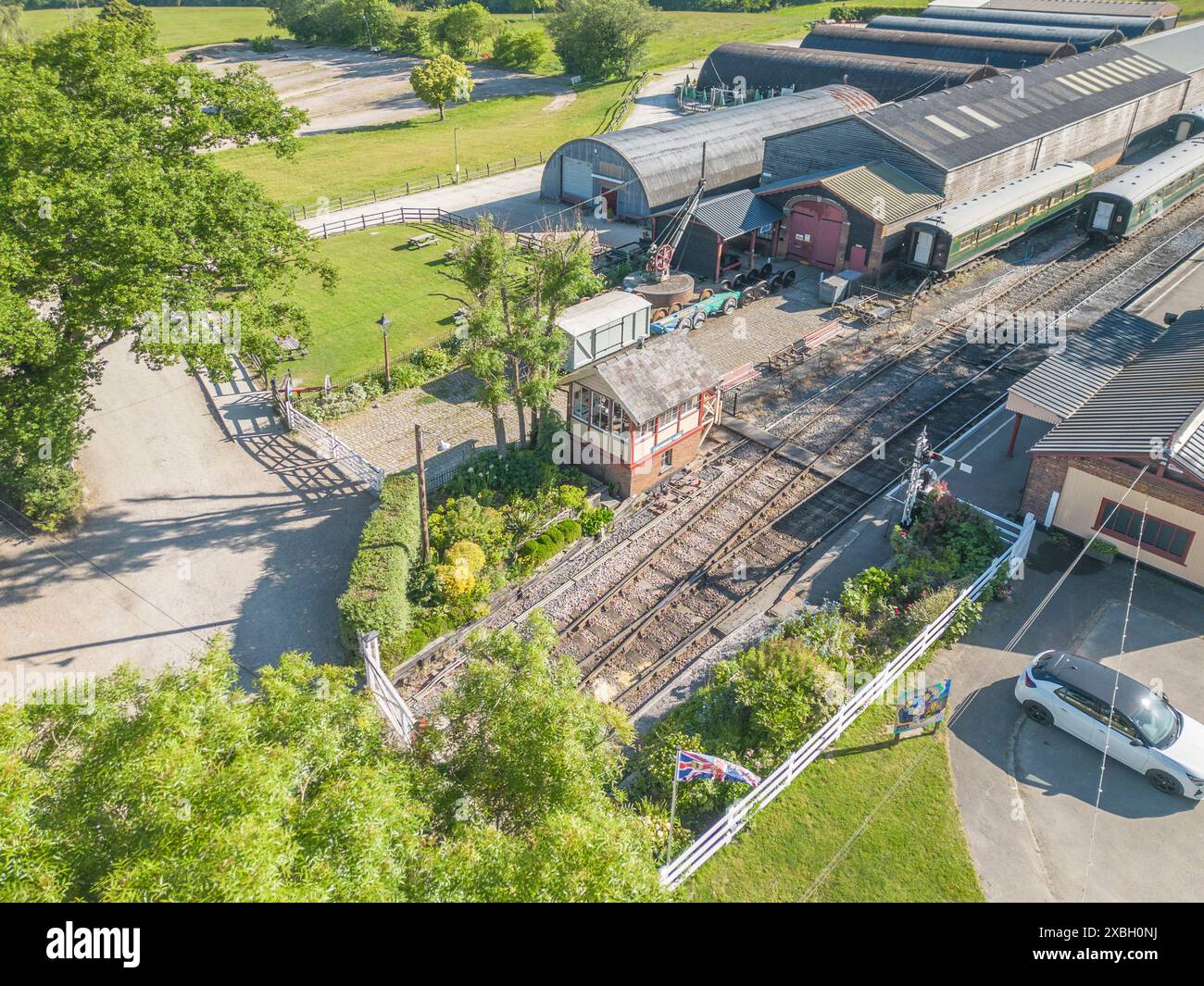 aerial view of tenterden town railway station on the kent and east ...