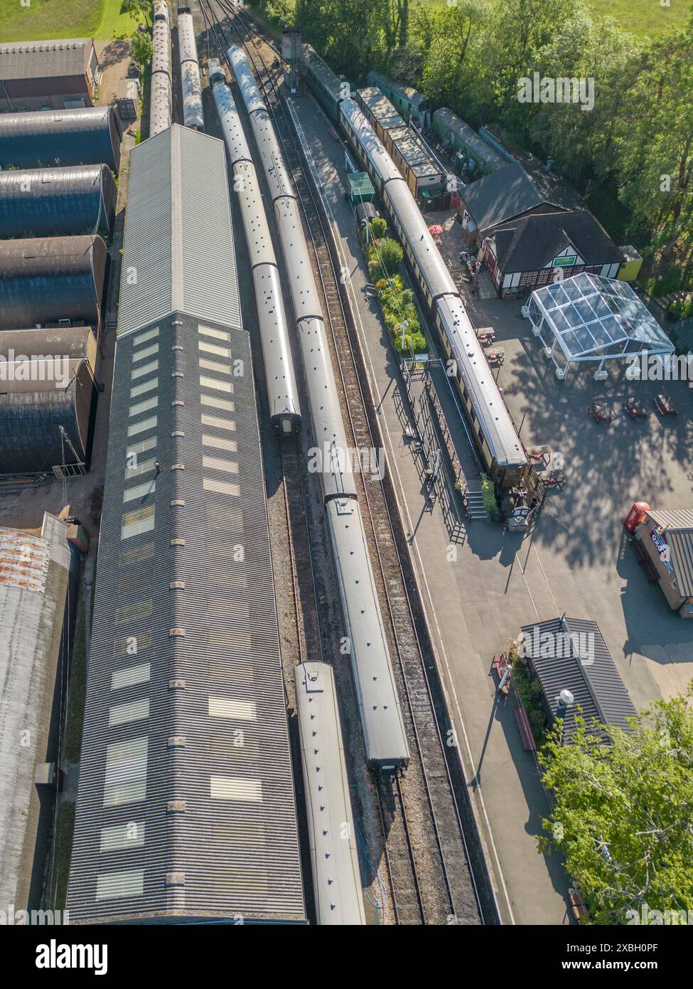 aerial view of tenterden town railway station on the kent and east ...