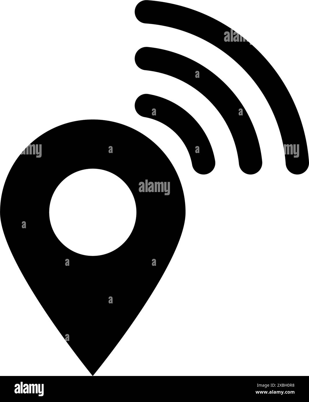 Modern location icon with signal waves Stock Vector Image & Art - Alamy