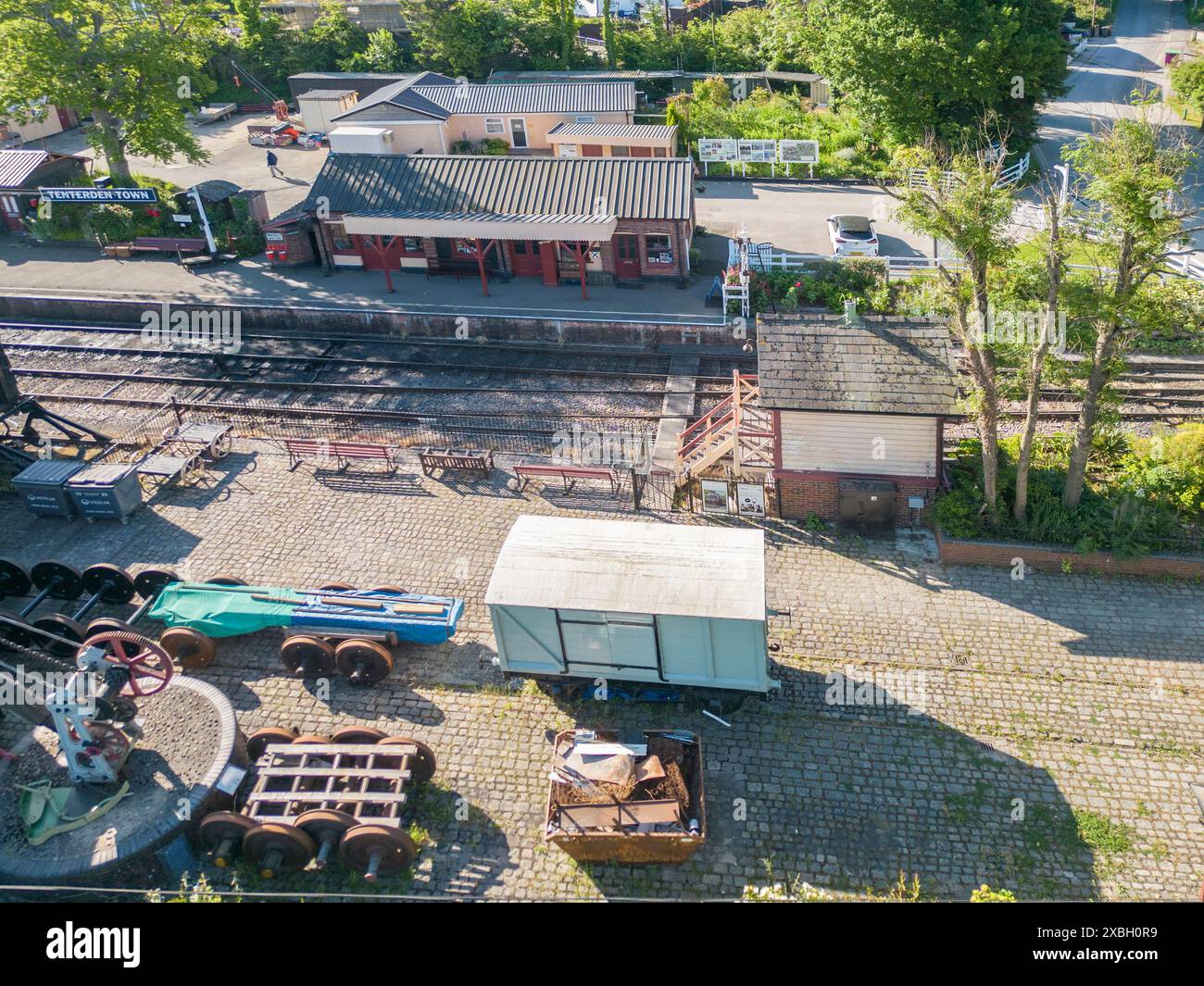 aerial view of tenterden town railway station on the kent and east ...
