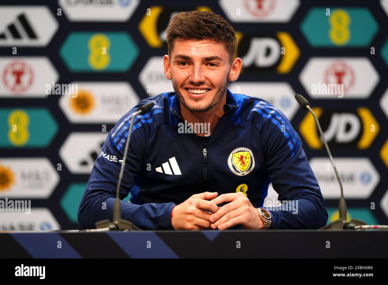 Scotland's Billy Gilmour during a press conference at the Garmisch ...