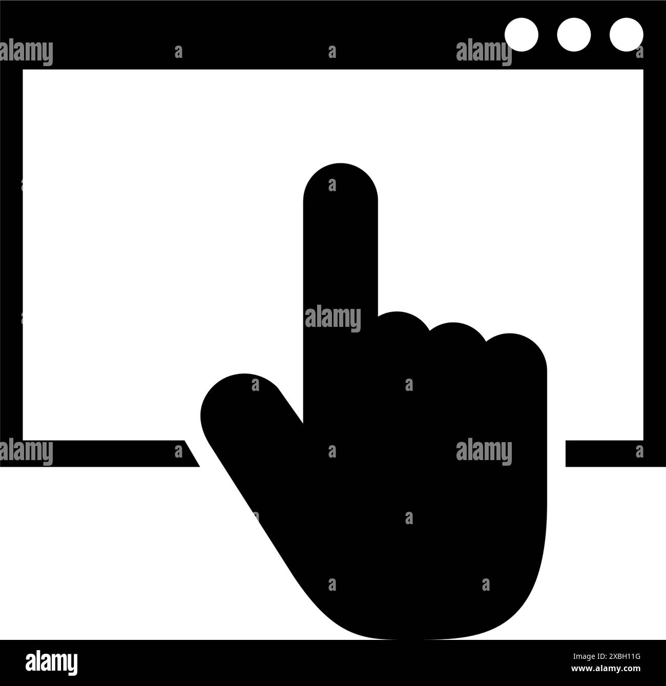 Interactive click icon featuring a hand pointer and browser window Stock Vector Image & Art - Alamy