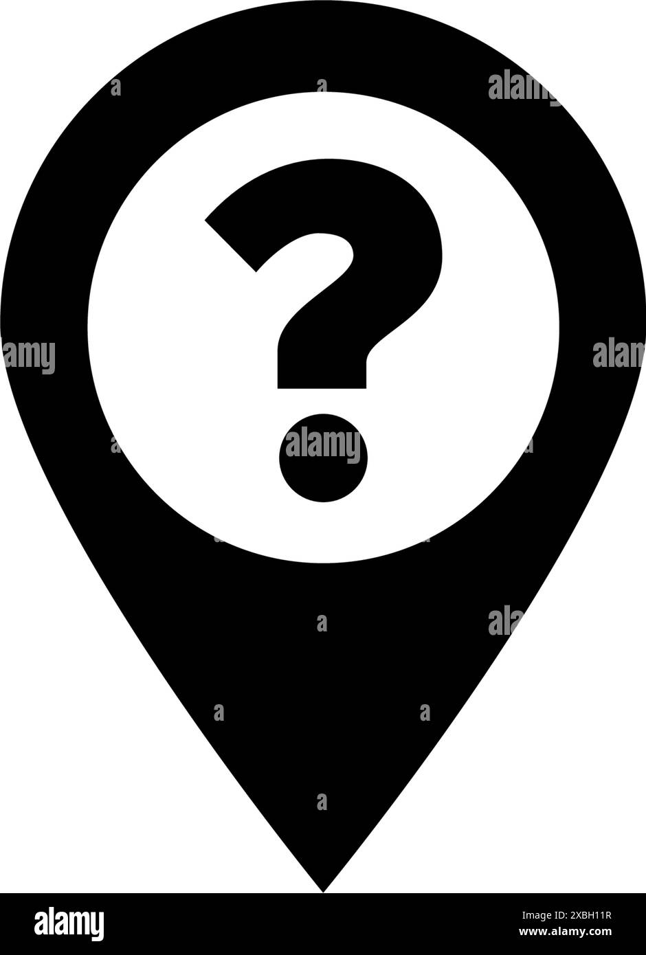 Black question mark in a map pin icon, symbolizing inquiry or search for locations Stock Vector ...