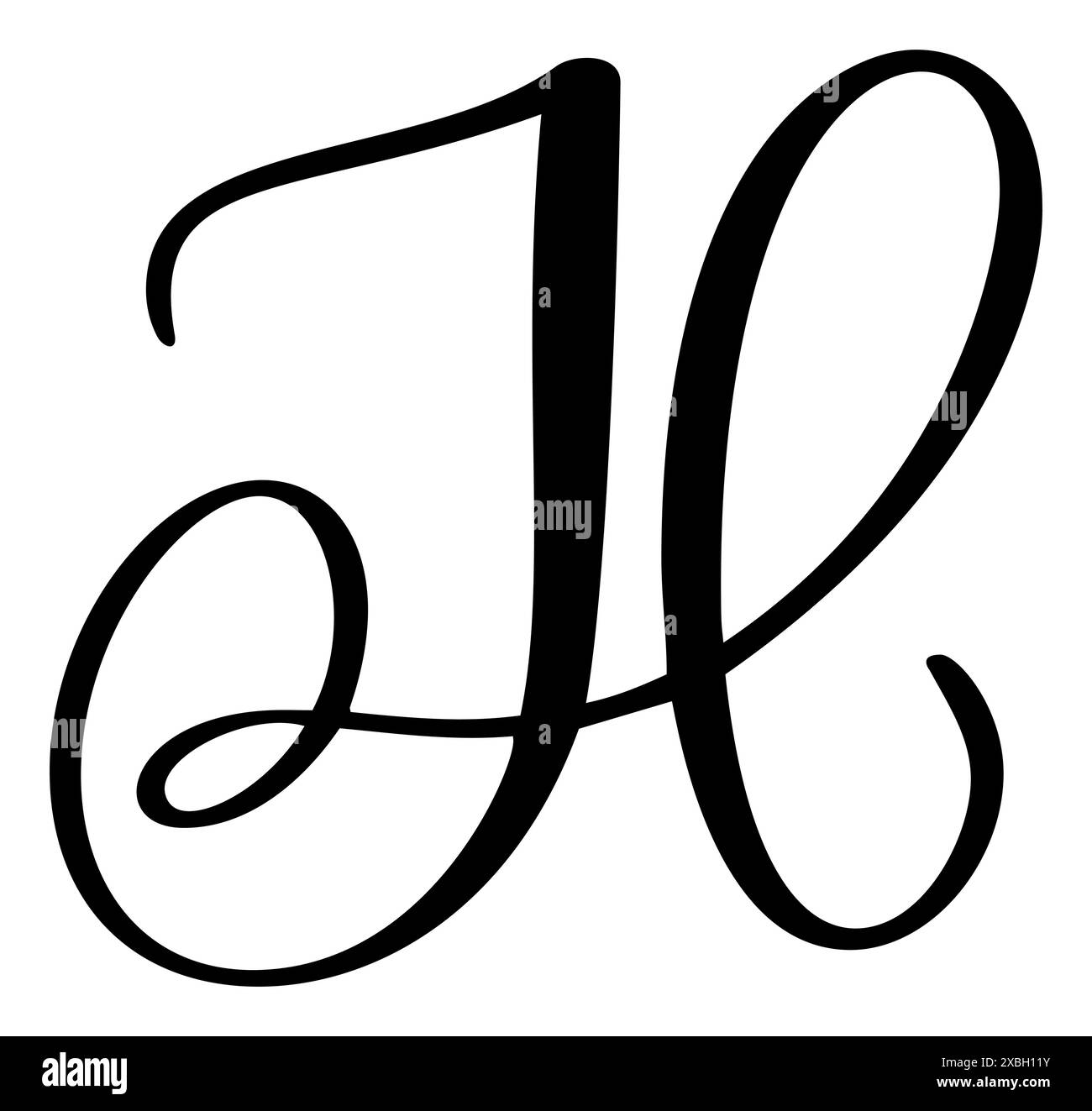 Hand drawn vector calligraphy letter H. Script font logo. Handwritten ...