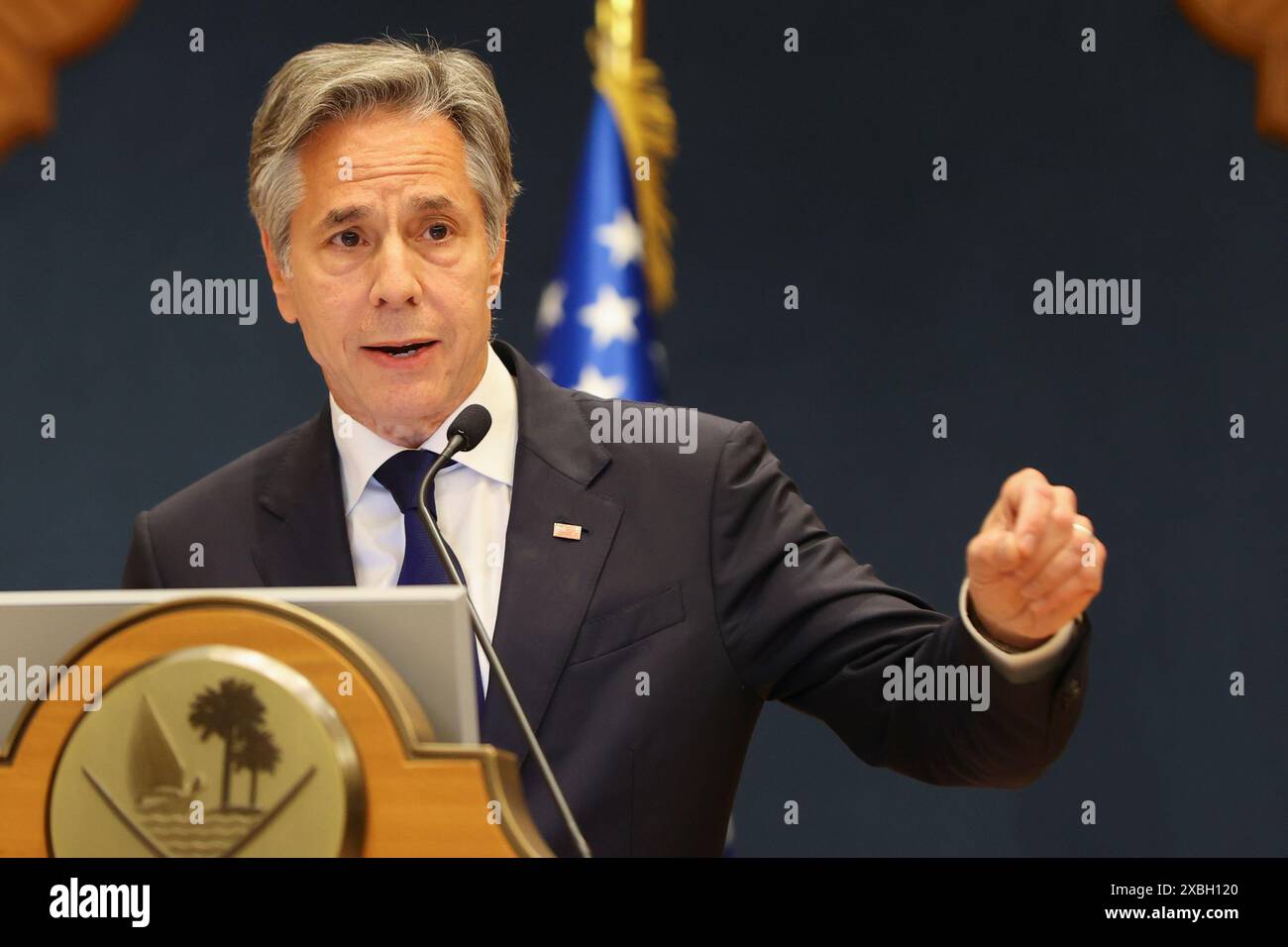 US Secretary of State Antony Blinken speaks at a joint press conference ...