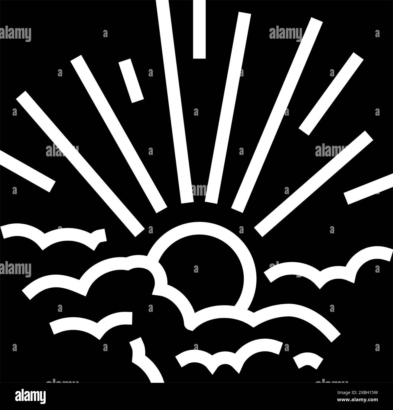 rising sun progress glyph icon vector illustration Stock Vector Image ...