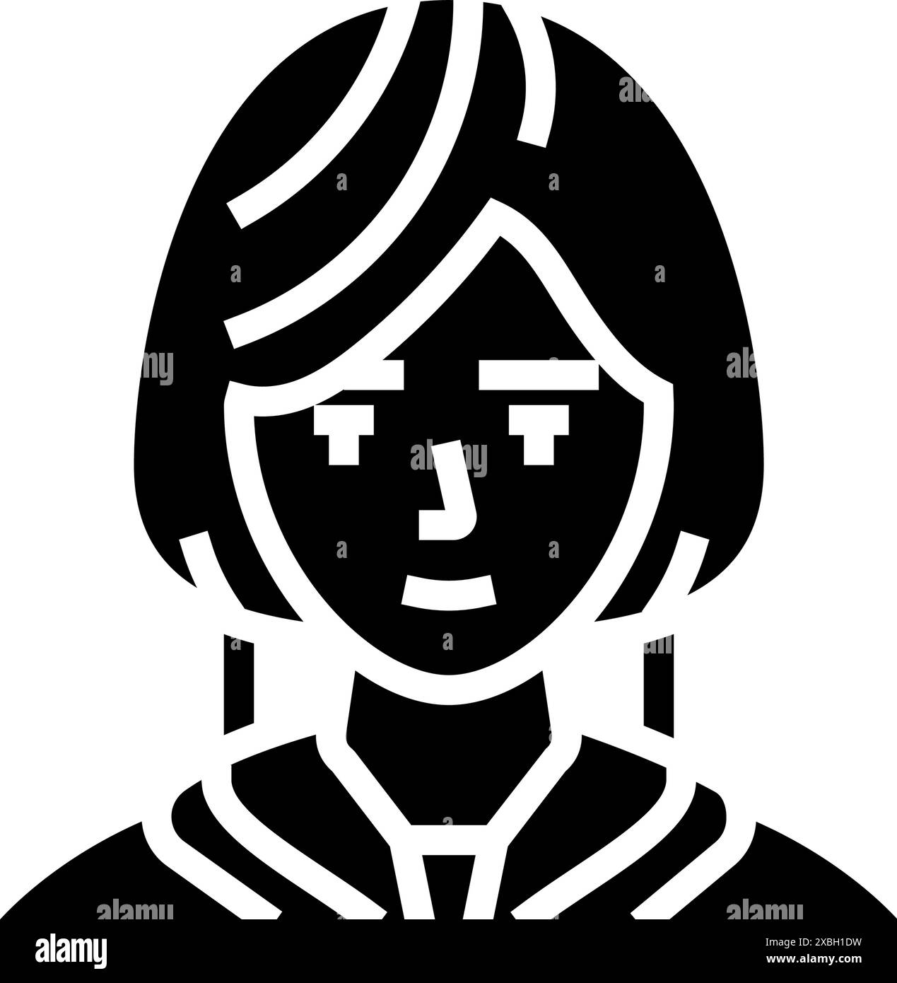 girl avatar japanese glyph icon vector illustration Stock Vector Image ...