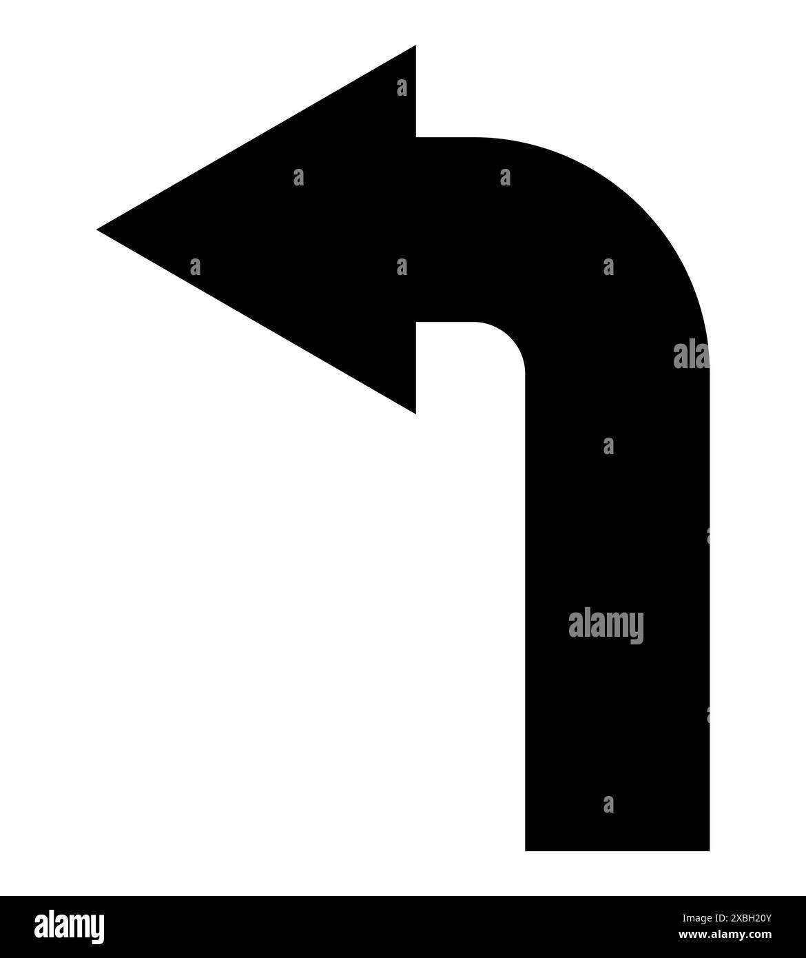 arrow pointing to the left, black and white vector silhouette ...