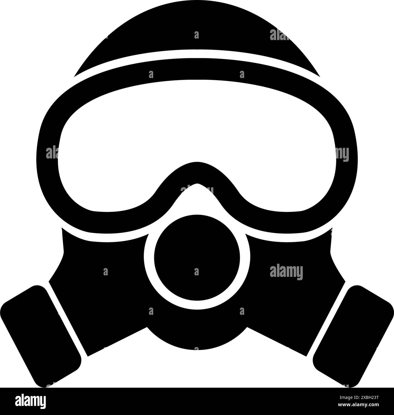 Black vector icon depicting a gas mask for safety and protection Stock ...
