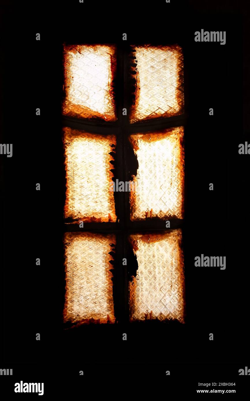 old window of doors on a gleam Stock Photo - Alamy