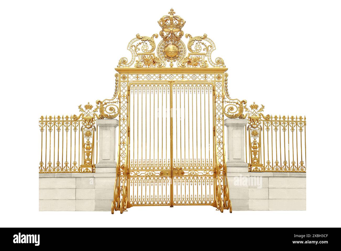 Isolated golden gates to Versailles castle. France Stock Photo - Alamy