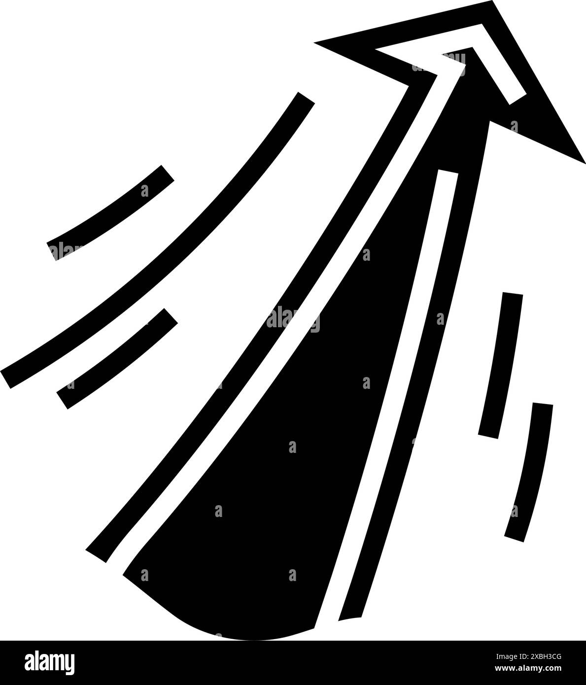 arrow pointing upward progress glyph icon vector illustration Stock ...