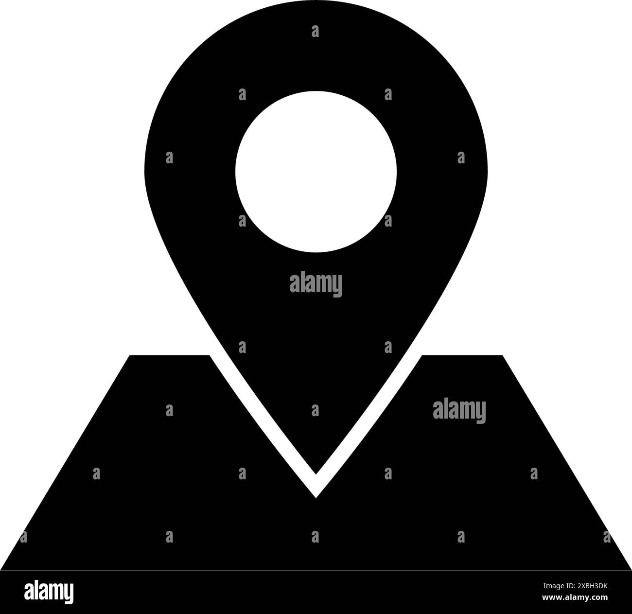 Modern, minimalist map pin icon in black and white. Ideal for web ...