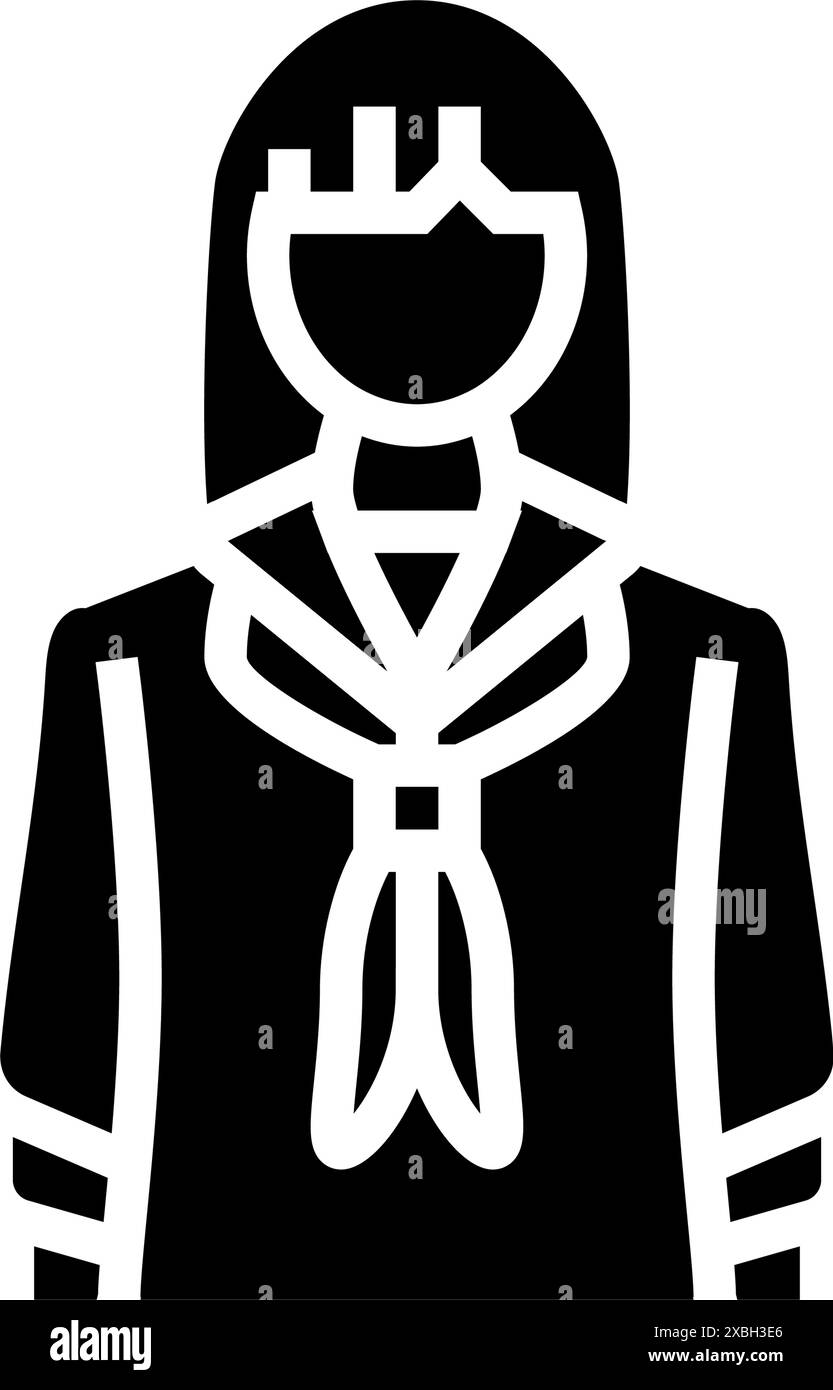 japan school girl glyph icon vector illustration Stock Vector Image ...