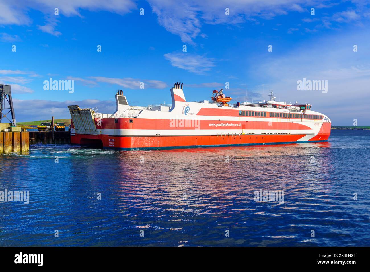St Margarets Hope, UK - October 05, 2022: Port and ferry scene, in St ...