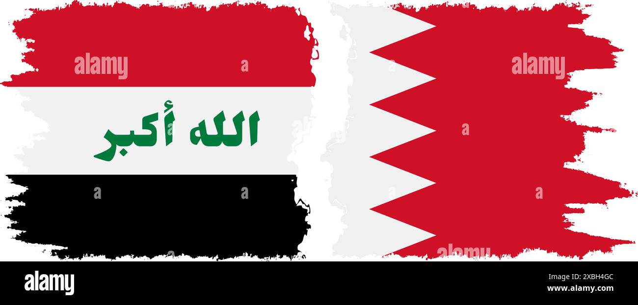 Bahrain and Iraq grunge flags connection, vector Stock Vector Image ...