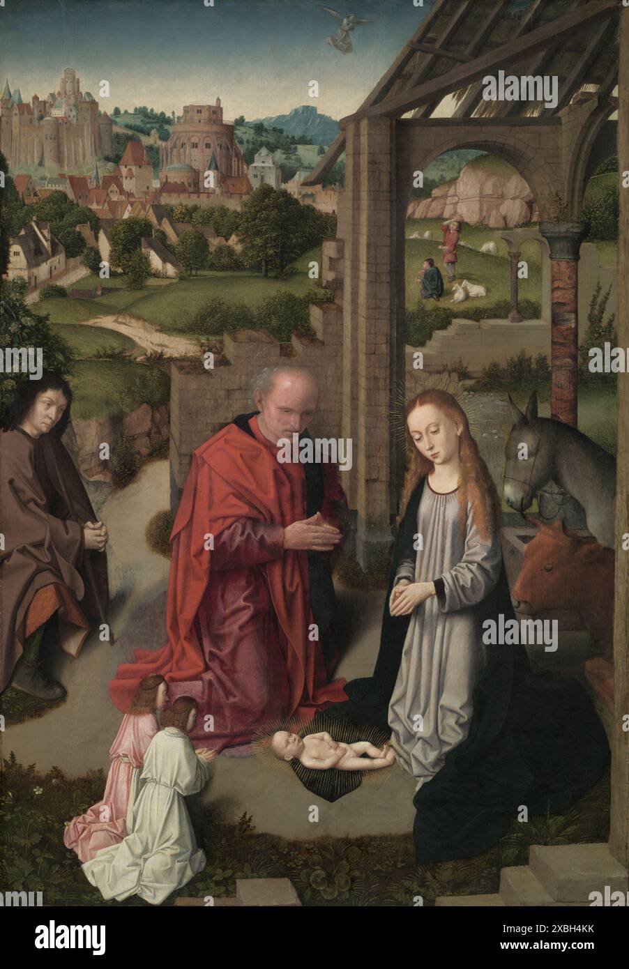 vintage artwork The Nativity, c. 148590. Gerard David (Netherlandish Stock Photo - Alamy