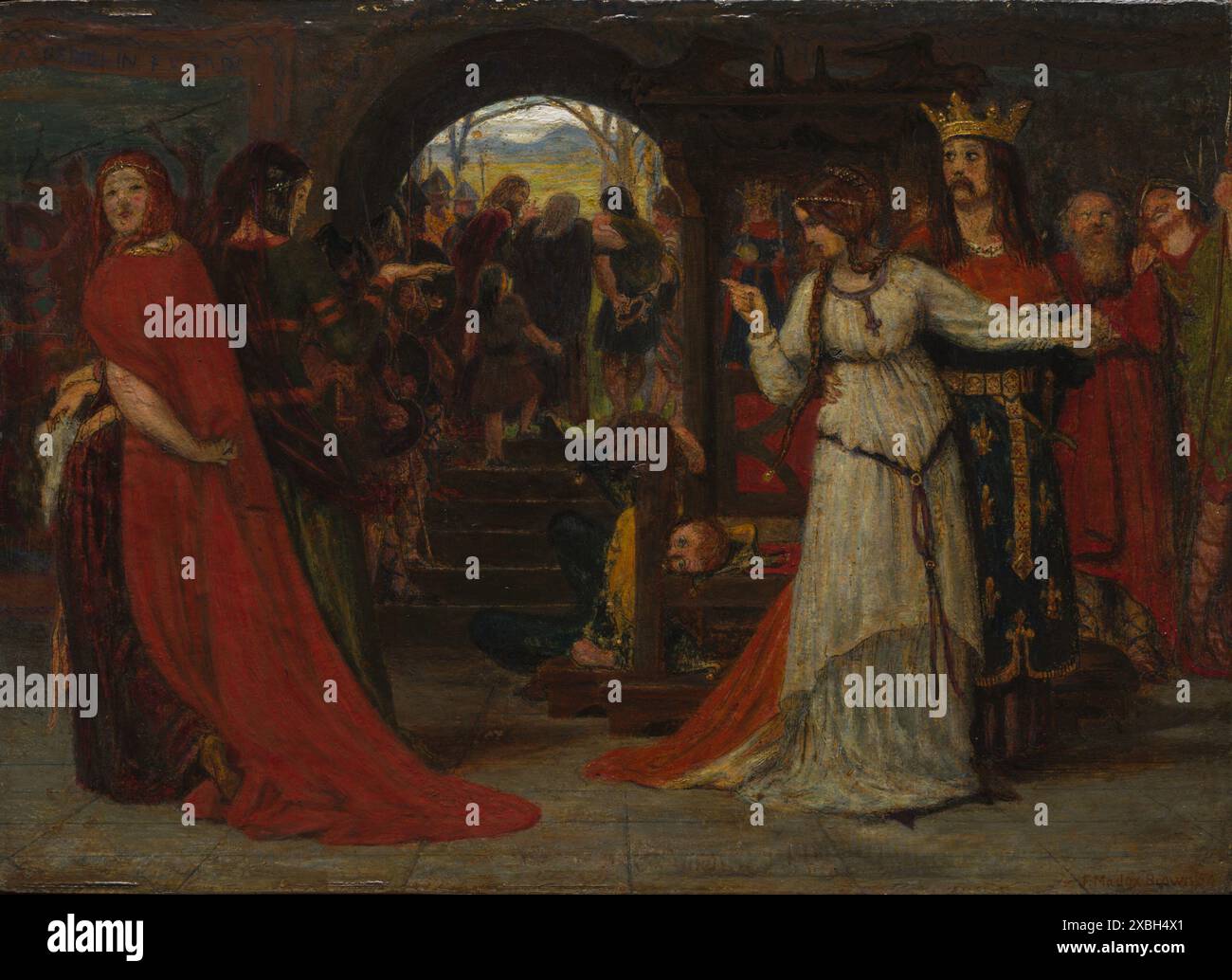 vintage artwork Cordelia Parting from her Sisters, 1854. Ford Madox ...