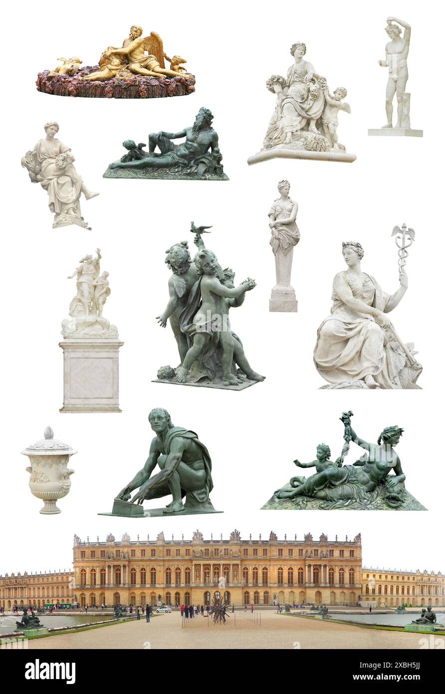 Isolated Statues in a Versailles France palace garden Stock Photo - Alamy