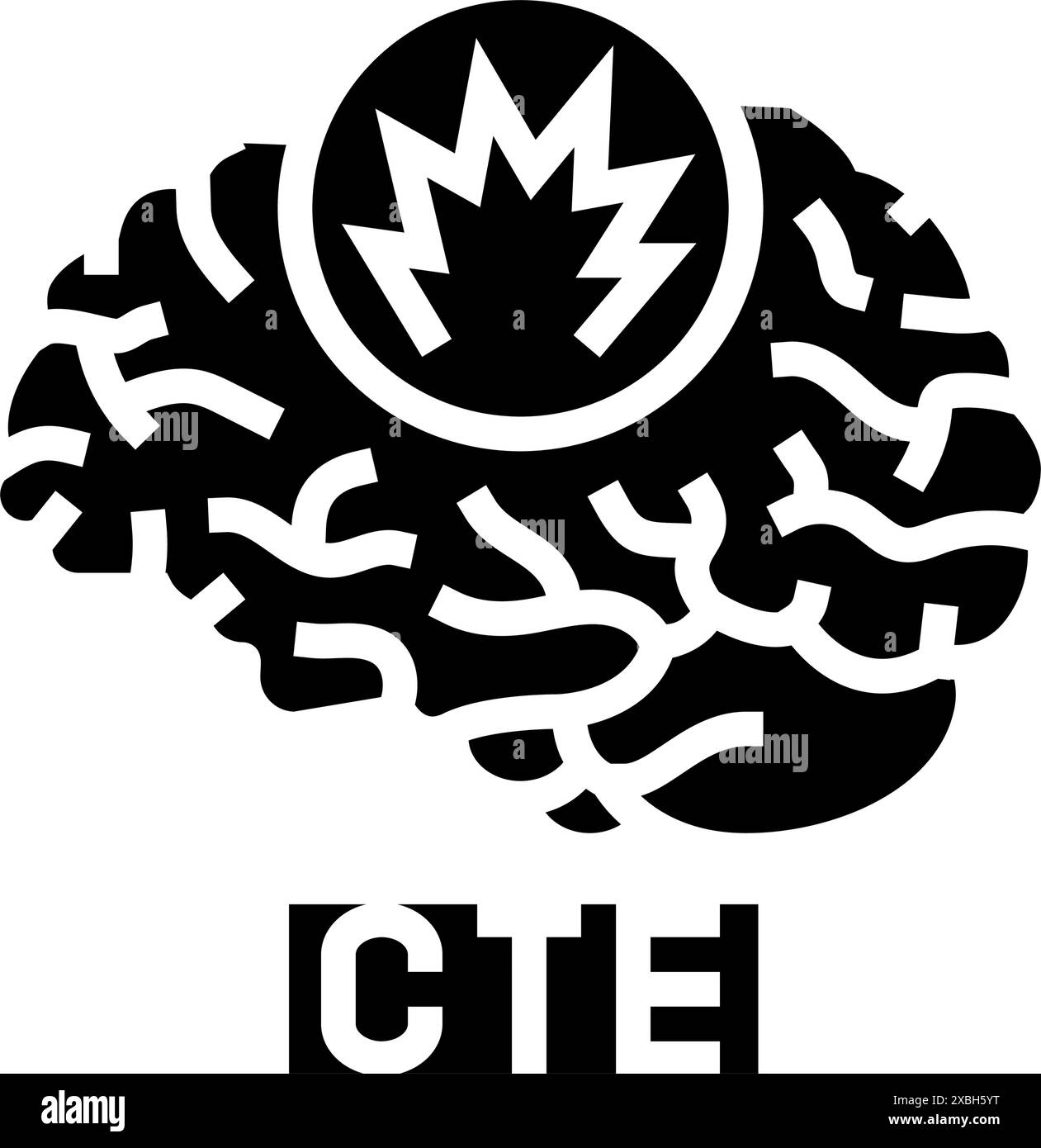 chronic traumatic encephalopathy glyph icon vector illustration Stock ...