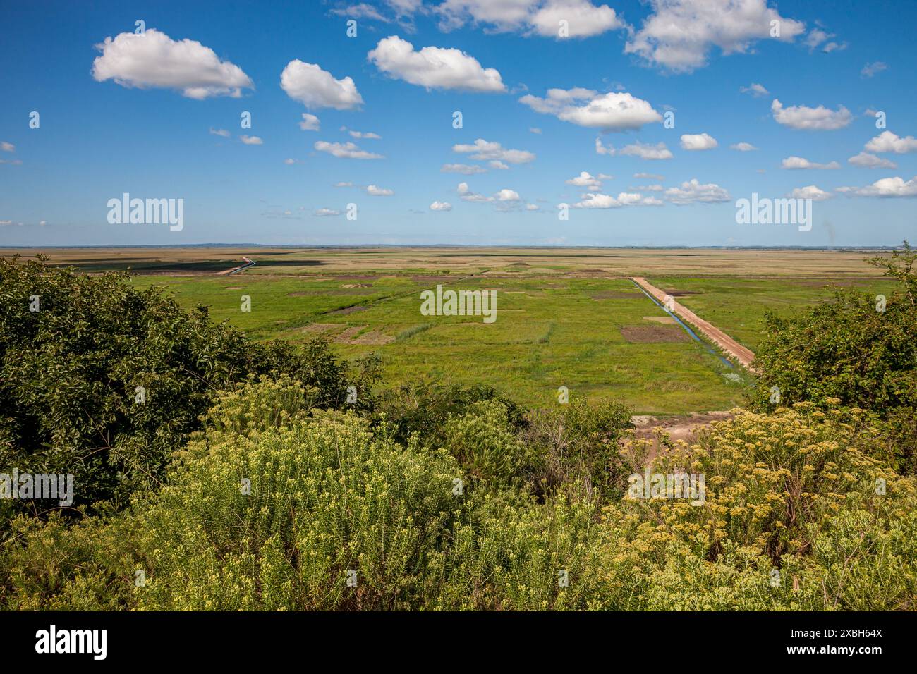 Mozambique, Gaza, Zongoene, View of the plain of the Limpopo River ...