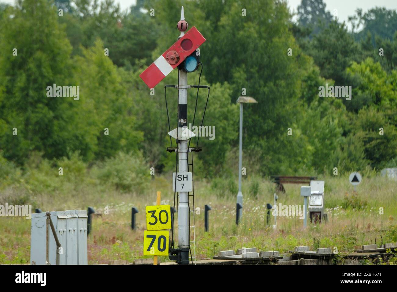 UK Railway lower quadrant semaphore signal at Worcester Shrub Hill ...