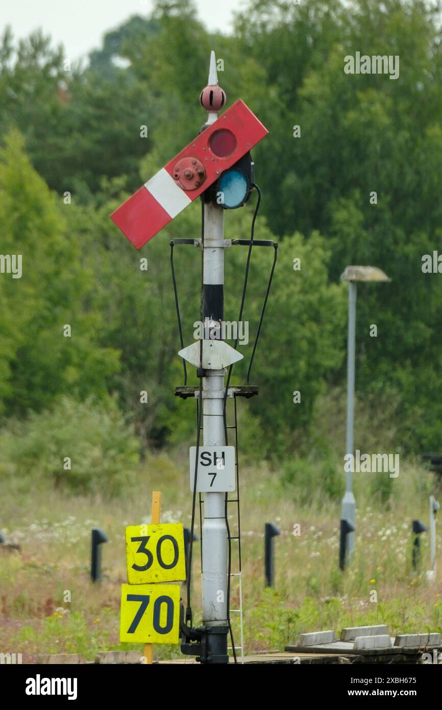 UK Railway lower quadrant tack circuit equipped semaphore signal at ...