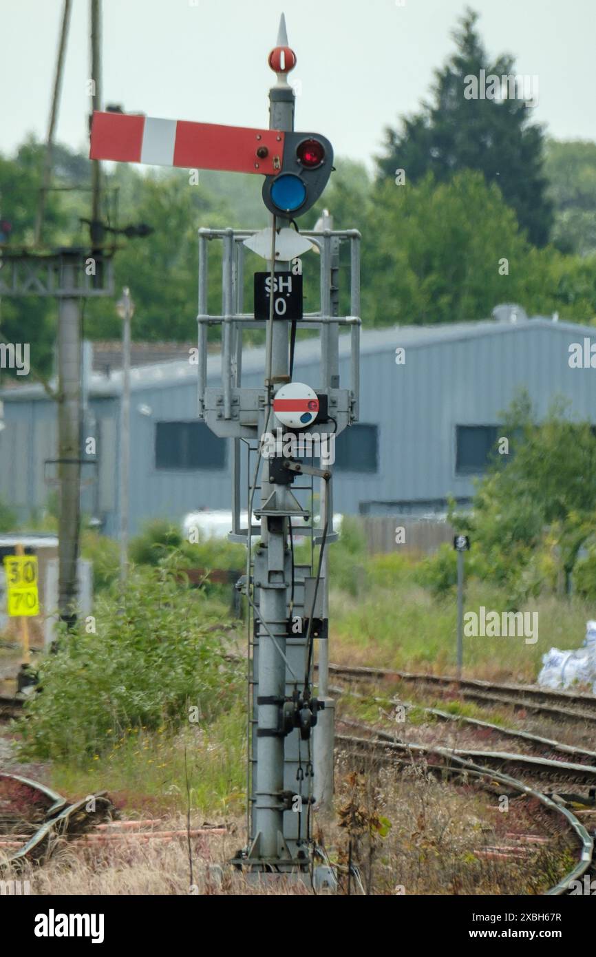 UK Railway lower quadrant semaphore signal at Worcester Shrub Hill ...