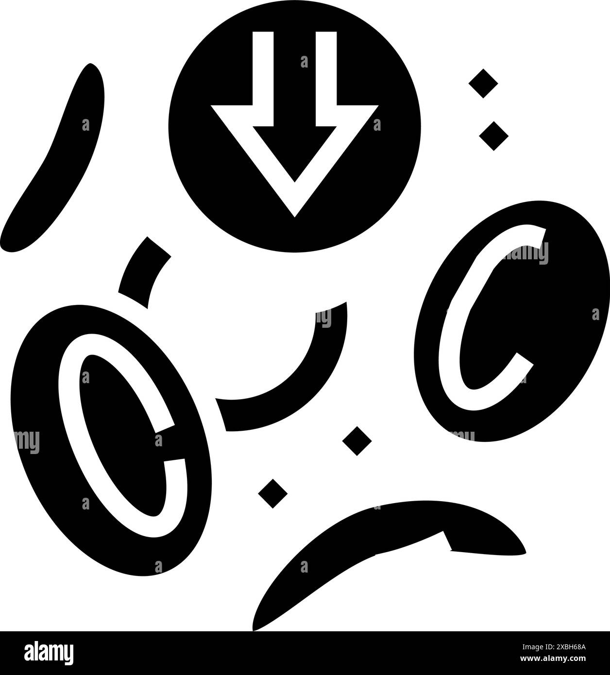 sickle cell anemia disease glyph icon vector illustration Stock Vector ...