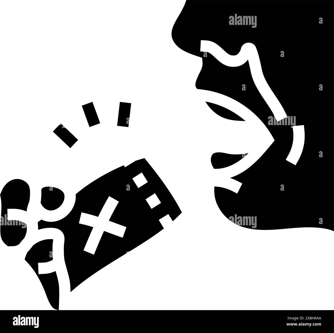 ingestion harmful substances glyph icon vector illustration Stock ...