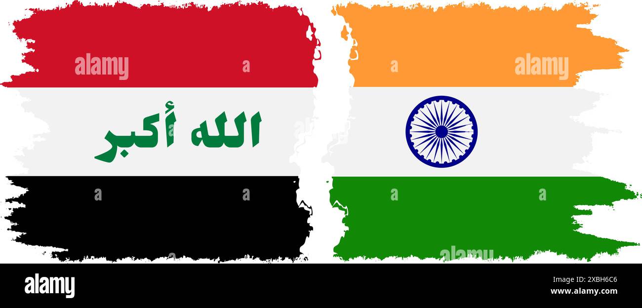 India and Iraq grunge flags connection, vector Stock Vector Image & Art ...