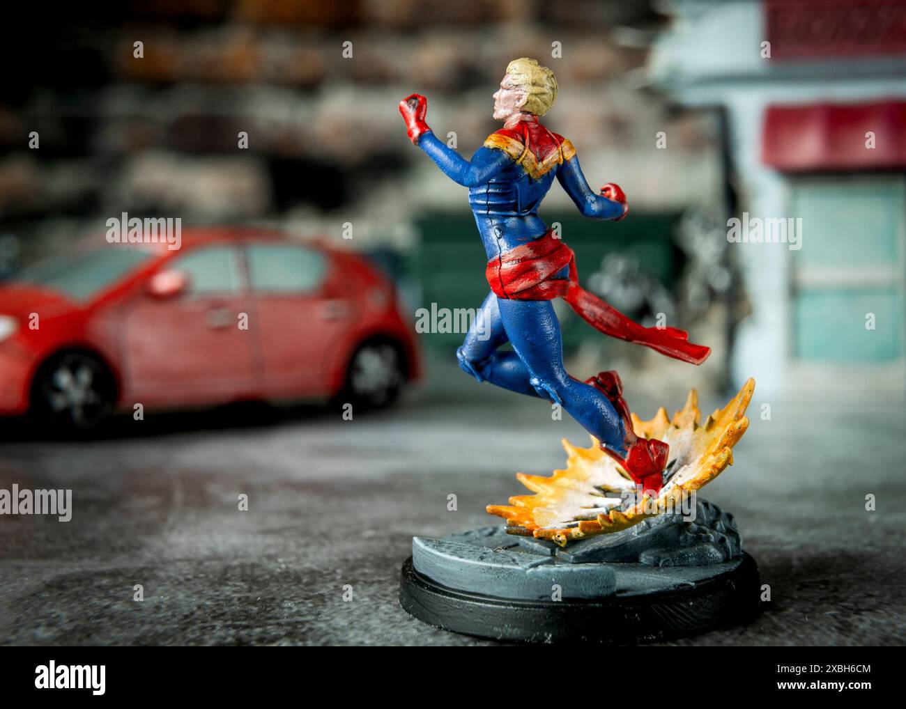 Captain Marvel Cosmic Avenger, Carol Danvers, painted Marvel Crisis ...