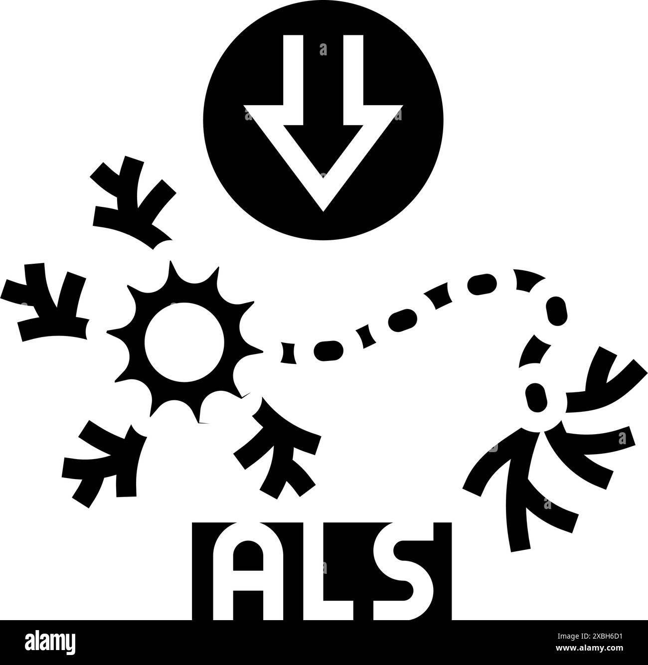 amyotrophic lateral sclerosis disease glyph icon vector illustration ...